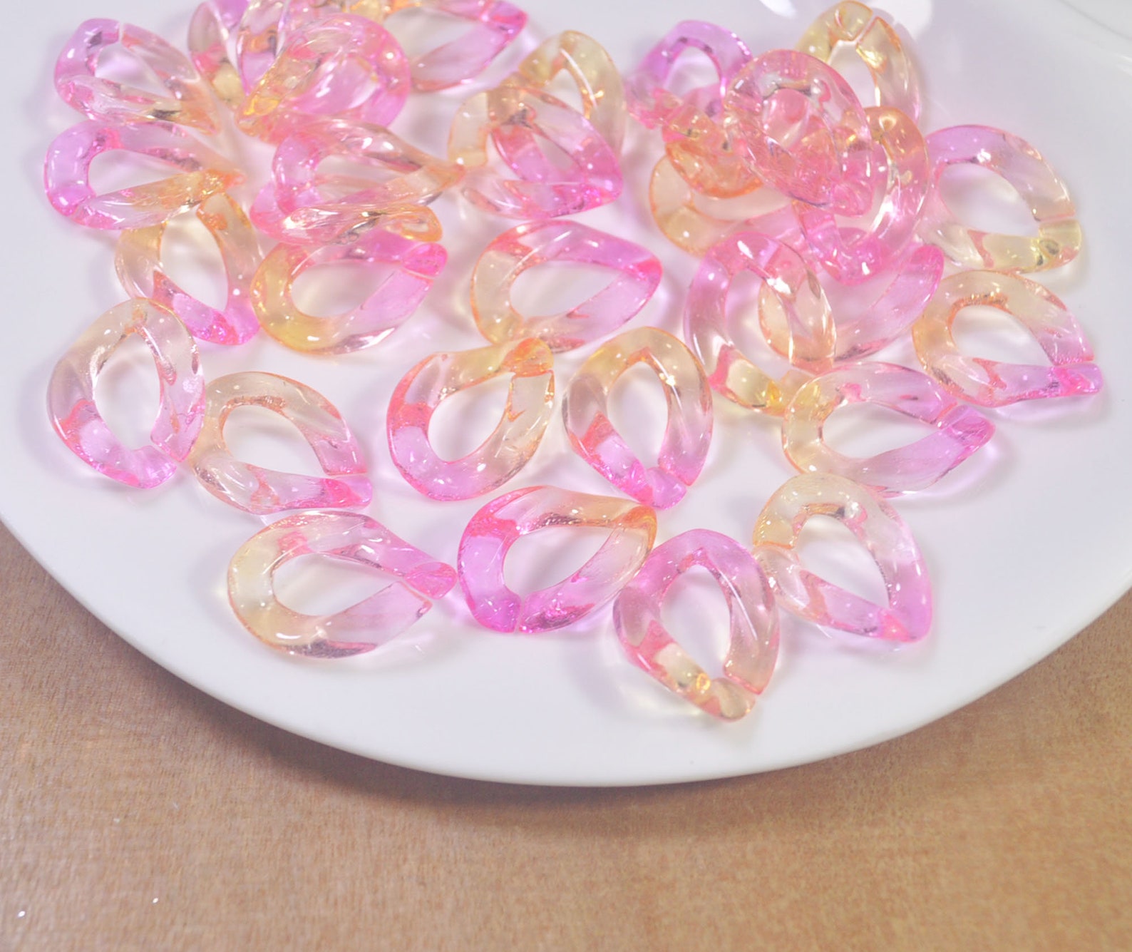 Two Color Transparent Plastic Chain,50pcs Chunky Chain Links,plastic ...