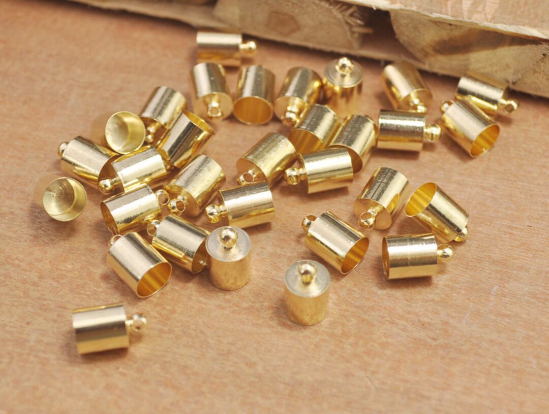 30pcs Gold Brass End Caps,tassel End Caps.gold End Caps for Cord ...