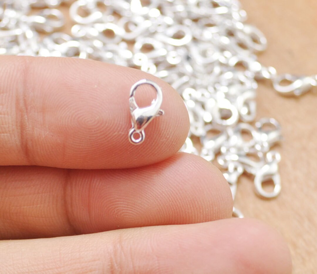 100pcs Small Lobster Clasps Silver Plated,silver Lobster Clasps Closure ...