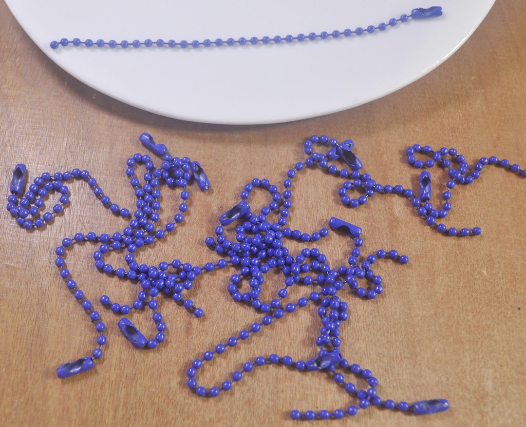 Set of 20/50pcs 4.5 Inch Blue Ball Chain,2.3mm Ball Keychain, Hang Tag ...