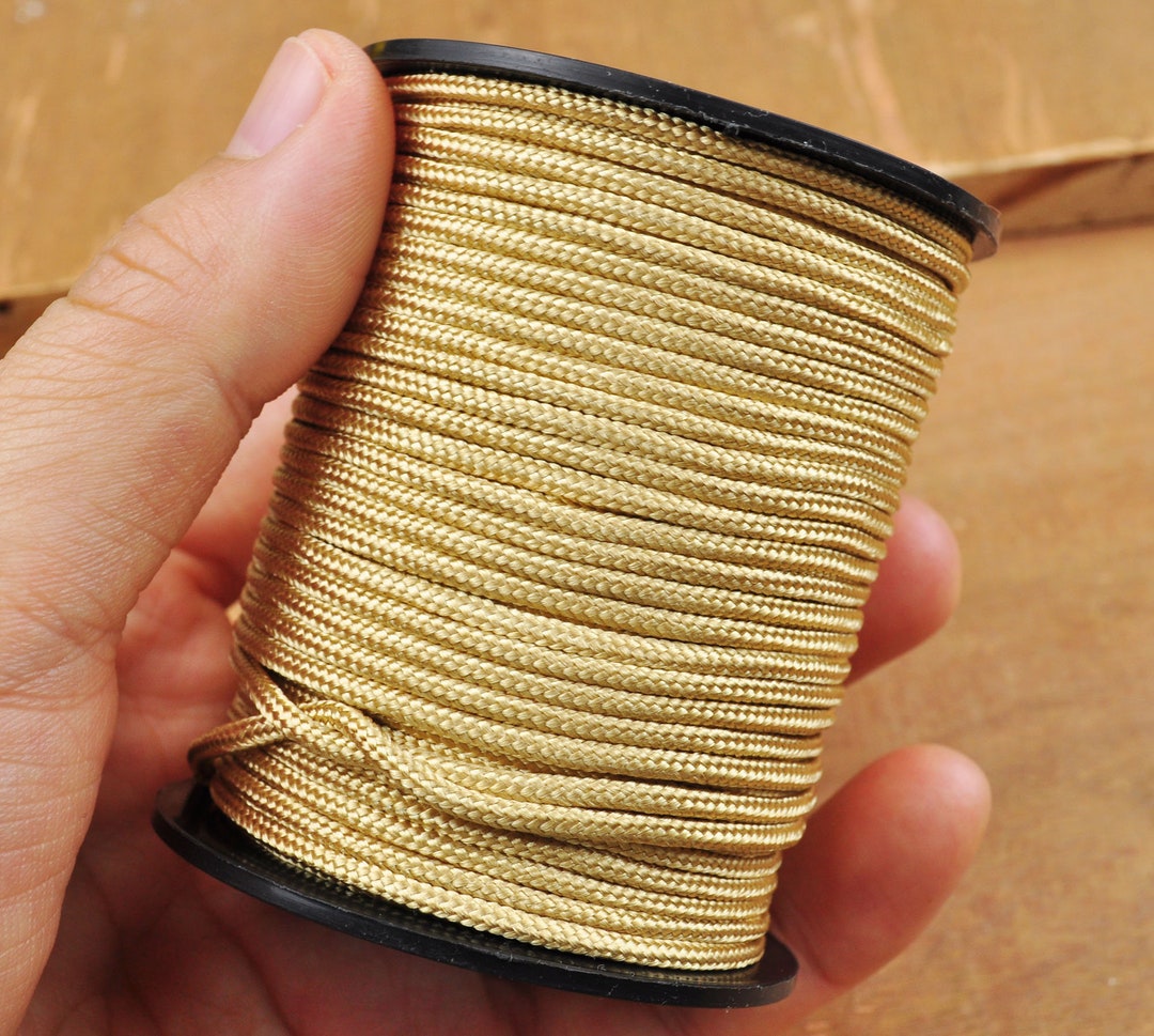30/50/100 Yards,2mm Light Gold Cords/ropes/strings,nylon Braided Cord ...