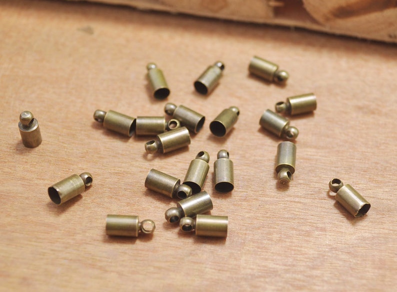 Small End Caps 100pcs Antique Bronze Brass End Cap Clasp - Etsy
