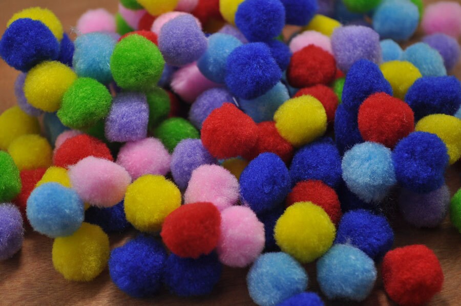 100pcs-20mm Mix Color Polyester Pom Poms Pompom Craft Pom | Etsy