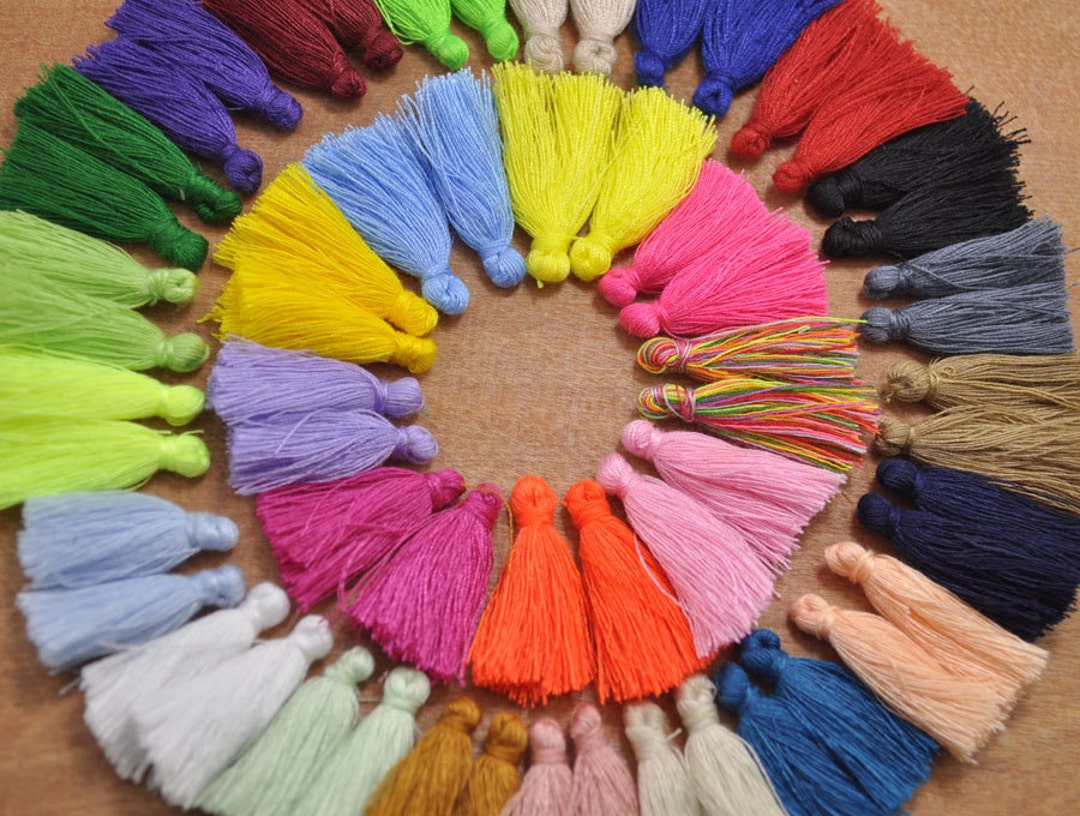50pcs or 100pcs Mix Color Mini Tassels,3cm Cotton Tassels, DIY Craft ...