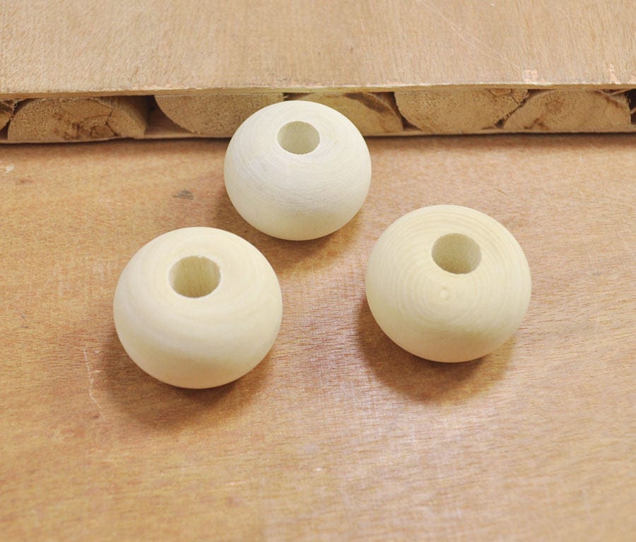 20pcs Large Round Wooden Bead Unfinished Natural Abacus Bead - Etsy