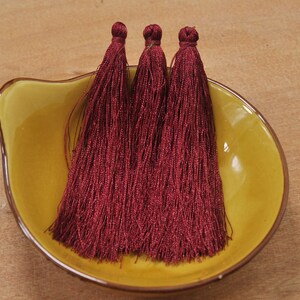 90mm Long Tassel Pendant,100pcs Wine Red Silky Tassels Finding,mini ...