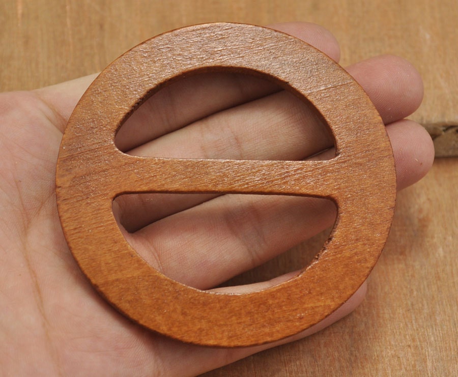 Wood Buckle2pcs 75mm Huge Wood Buckle Round Wooden Belt - Etsy