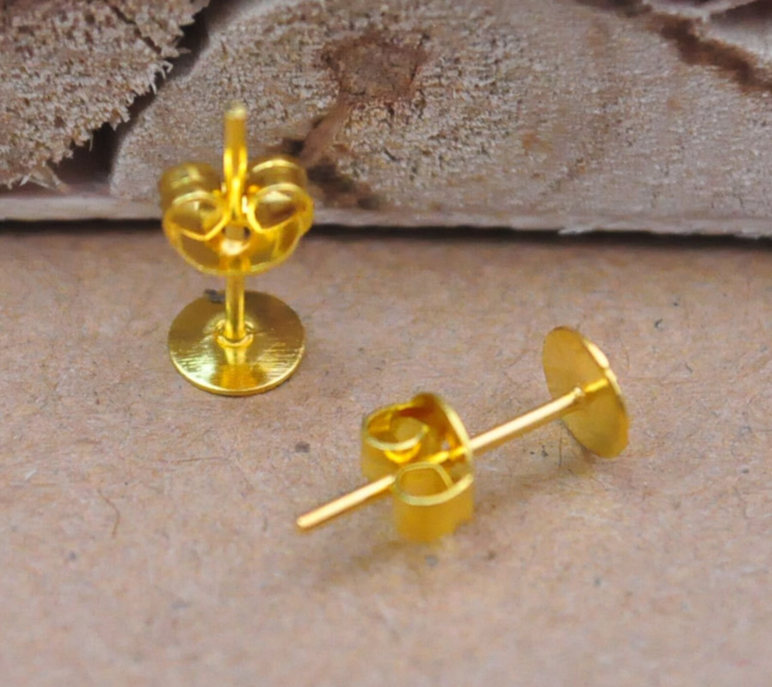 200PC(100 Pairs)gold Metal Earring Posts Earring Studs Cabochon Ear ...