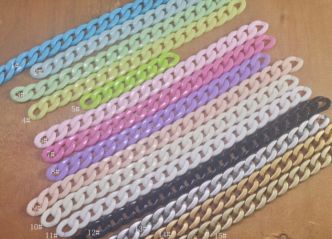Small Chain Links,50 Pcs Assorted Color Plastic Chain Links, Open Twist ...