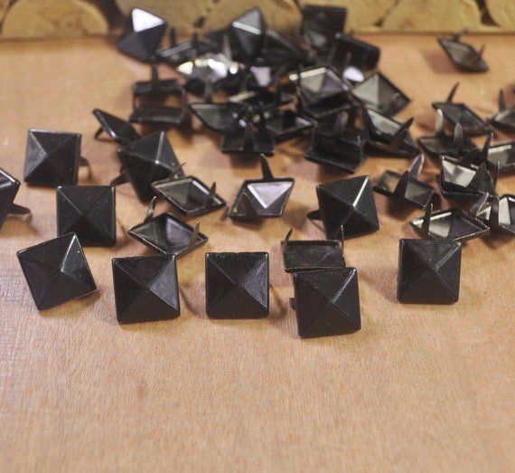 Metal Studs50/100 Black Square Metal Pyramid Studs for - Etsy
