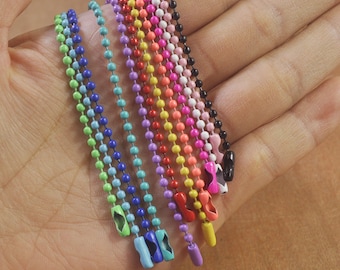 Set of 20/50pcs 4.5 Inch White Ball Chain,2.3mm Ball Keychain, Hang Tag ...