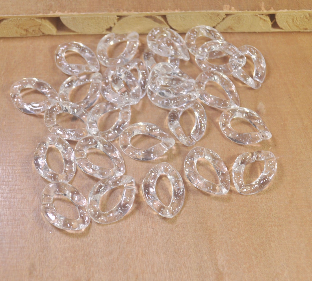 Transparent Glitter Plastic Chain,50pcs Chunky Chain Links,open Chain ...