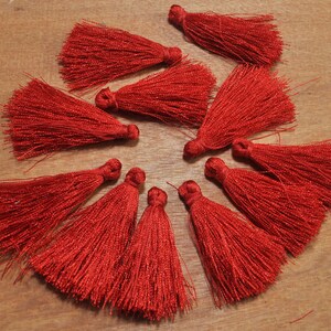 Red Mini Silk Tassel,25pcs 4cm Polyester Silk Tassels/tiny Short Tassel ...