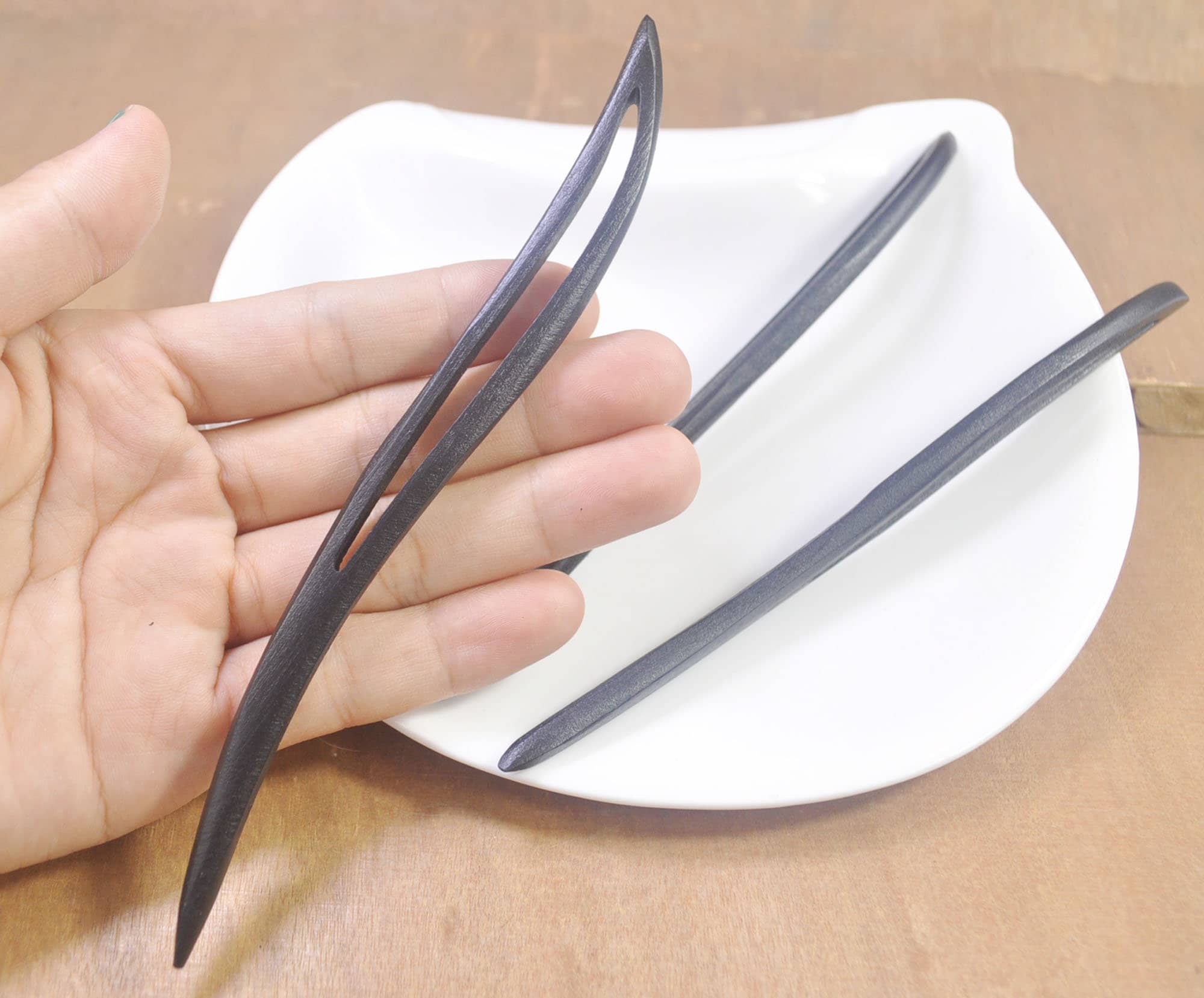 Wood Hair Stick2 Pcs Fine Carved Wood Hairpin Simple Smooth | Etsy