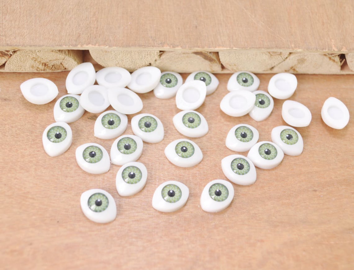 10pair Doll Eyes Plastic Eyes Craft Eyes Flat Backgreen Etsy