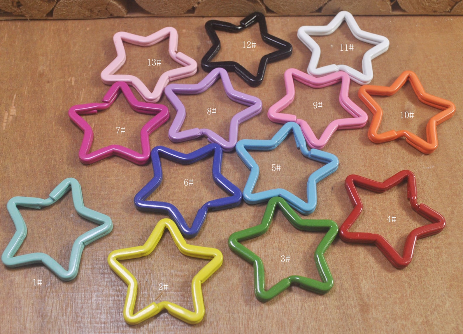10,20,50pcs Star Key Rings,colorful Key Rings,star Shaped Keyring,split ...