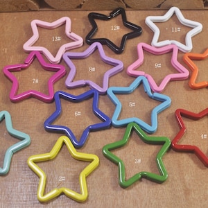 10,20,50pcs Star Key Rings,colorful Key Rings,star Shaped Keyring,split ...