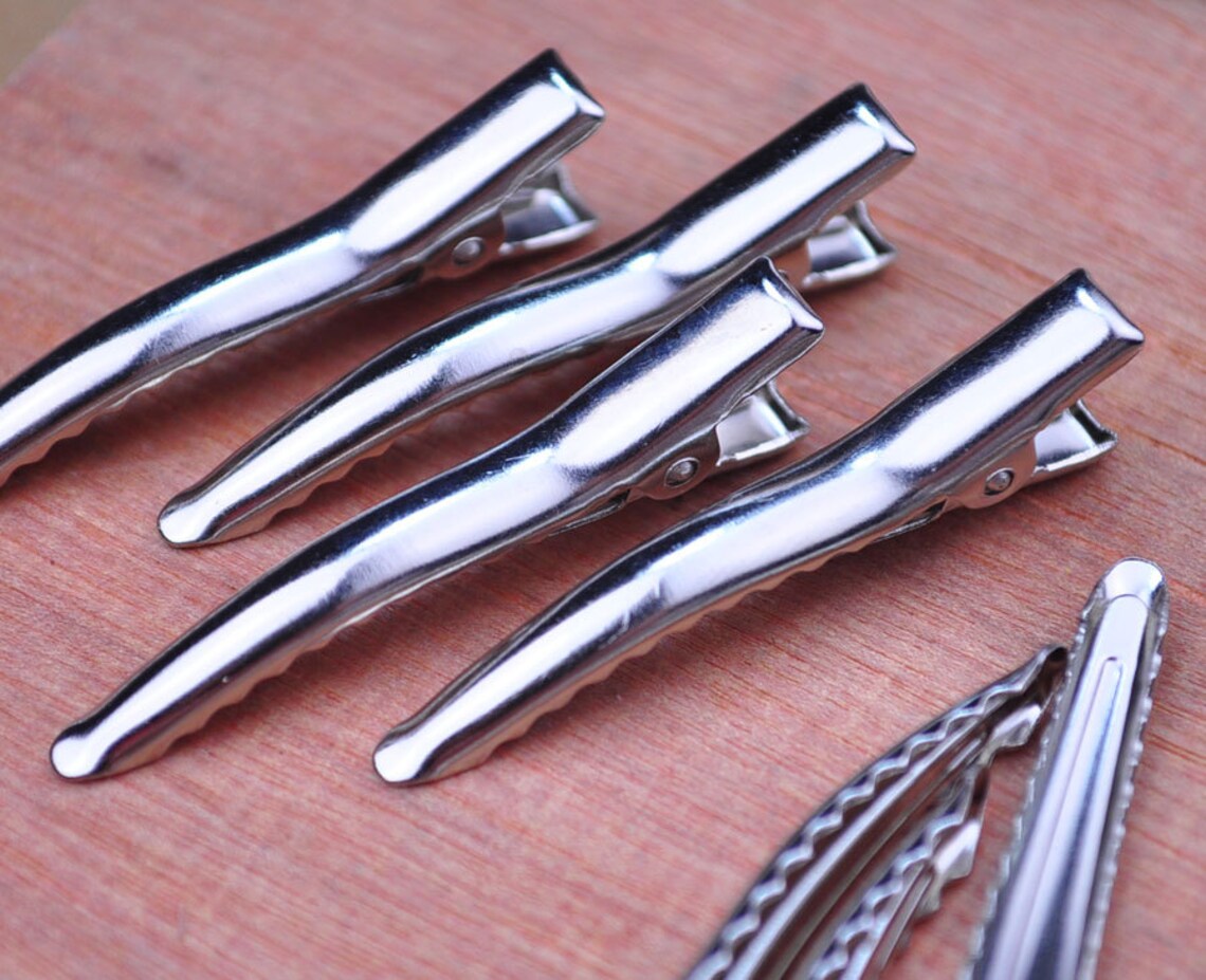 100PC Alligator Clips With Teethhair Bows Clips Silver - Etsy