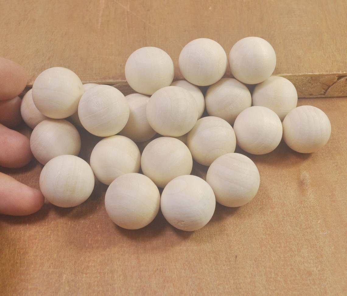 100 Pieces 20mm Natural Wooden Balls Large Wooden Balls | Etsy