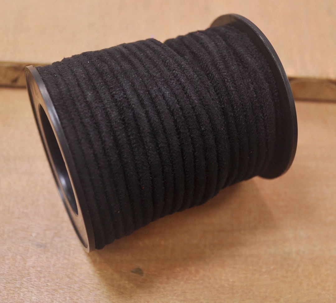 New!round Cord,1/2/3/4/5yards 3mm Black Faux Suede Cord Leather Lace ...