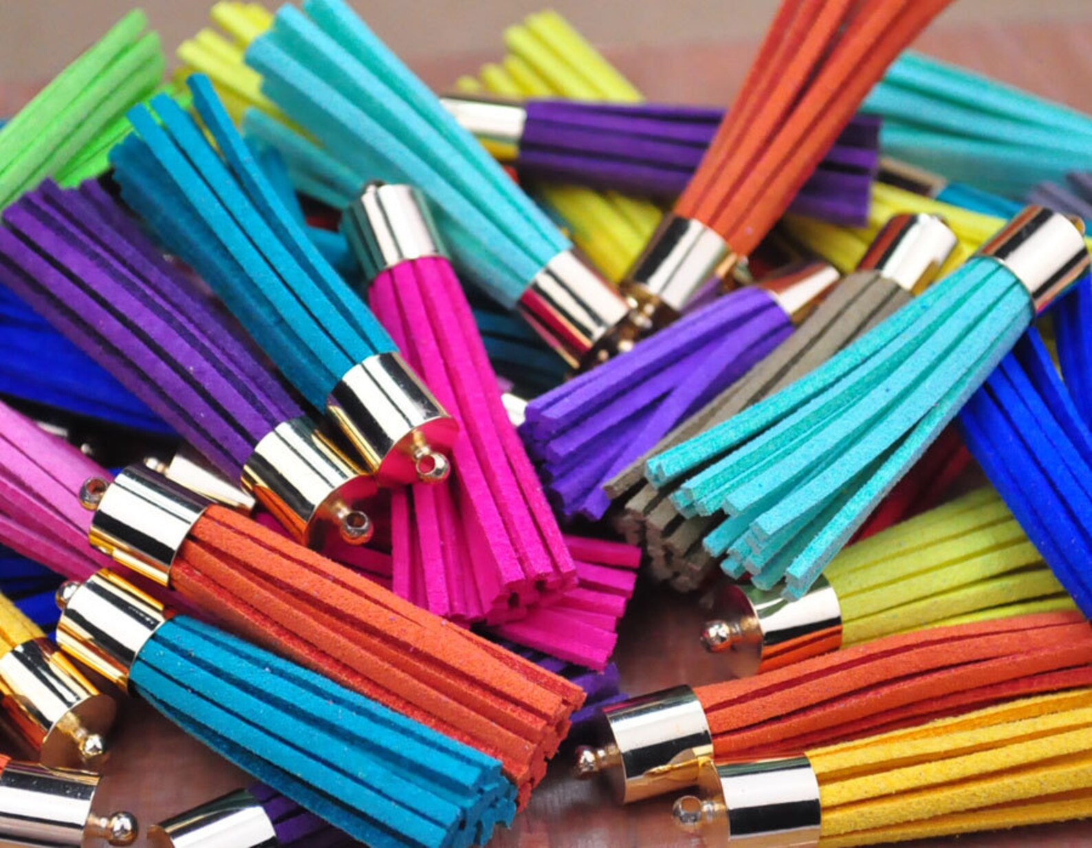 Borla 20pcs mezcla color gamuza cuero borlas de fibra borla - Etsy España