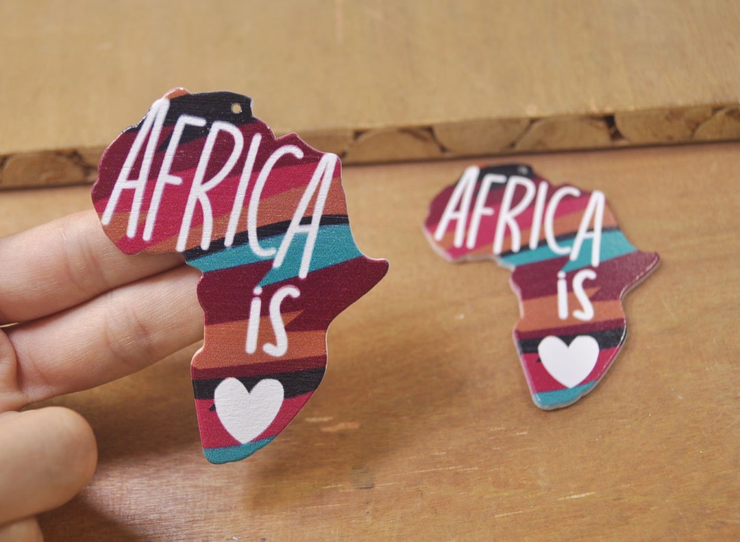 6pcs DIY Wooden Earrings,african Wooden Earring,african Map Earrings ...