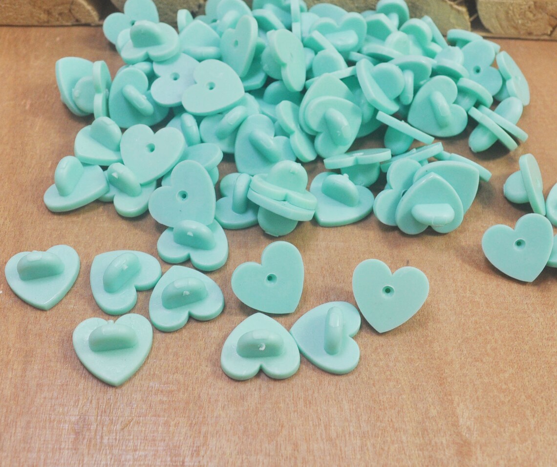 20pcs Mint Heart Rubber Pin Back, Rubber Pin Backs for Hat Pins ...