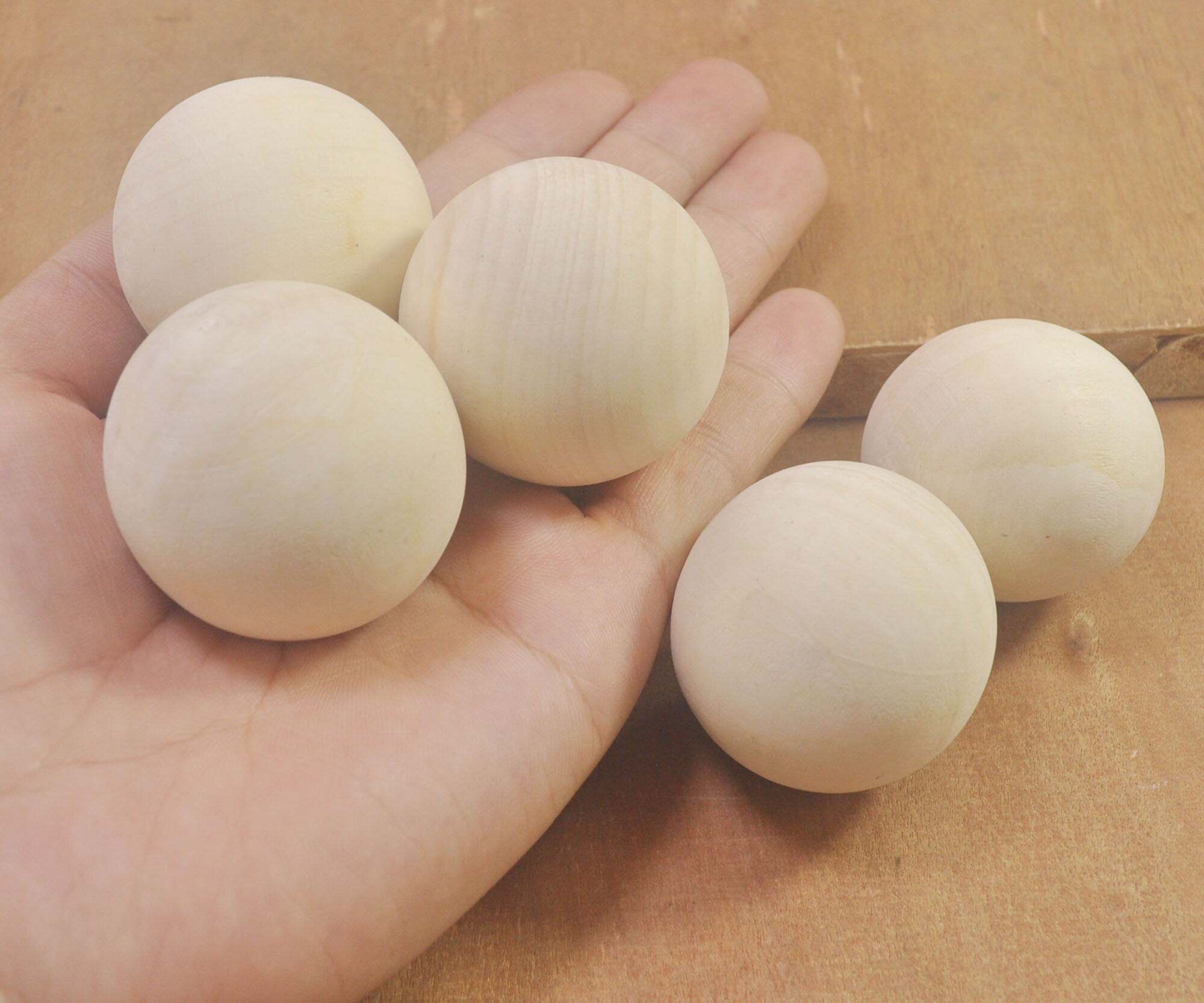 40/35/30/25/20/18/10mm Natural Wooden Balls Large Wooden | Etsy