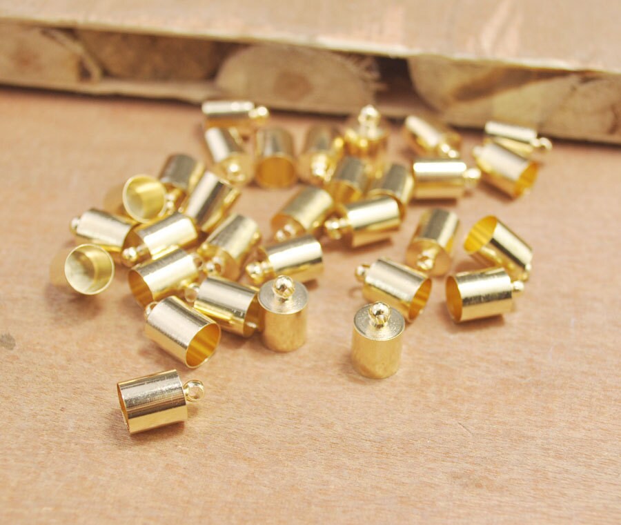 50pcs Gold Brass End Capstassel End Caps.gold End Caps for | Etsy