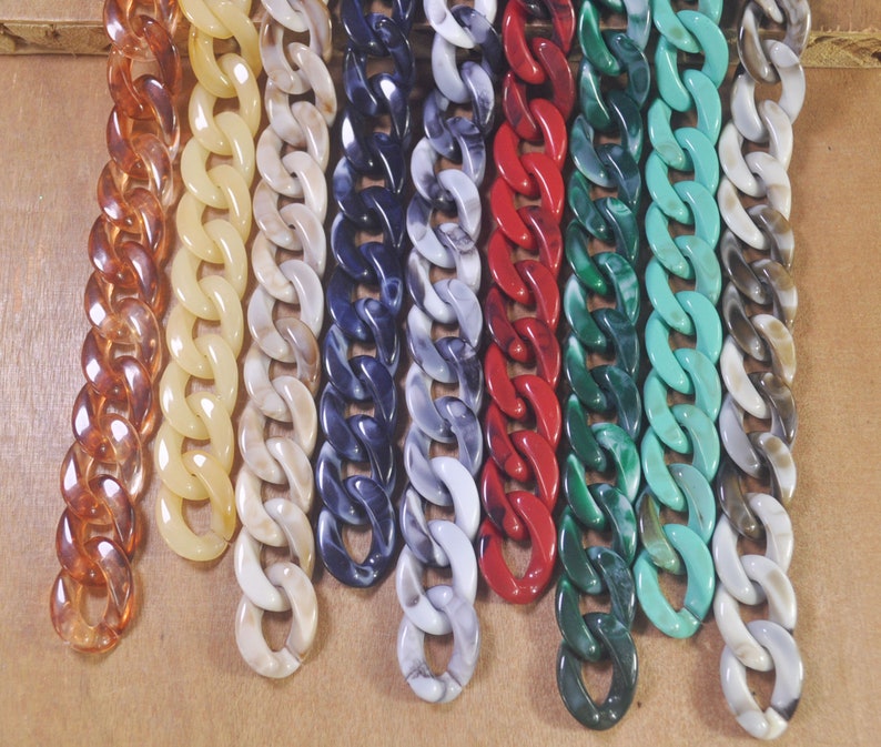 Chunky Chain Links,27.5"marbled Plastic Chain Links,colorful Plastic or ...