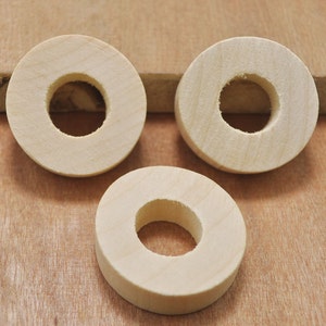 20pcs Flat Round Wood Jumpring Connector Wood Ring Unfinished Natural ...