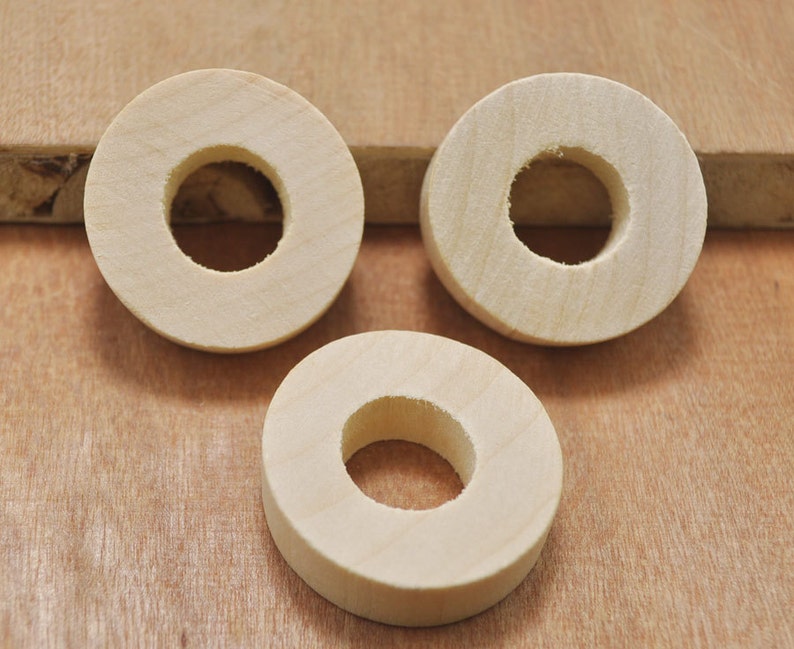 20pcs Flat Round Wood jumpring Connector Wood Ring Unfinished | Etsy