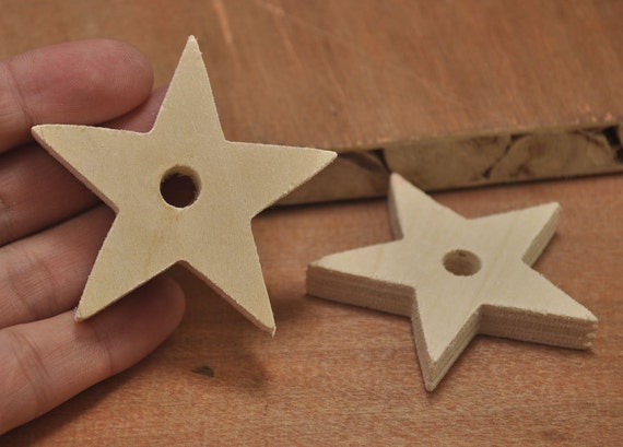 10pcs 57mm wooden Five-pointed star beadsflat wooden star | Etsy