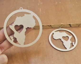 10pcs DIY Wood Earring Drop,african Map Wooden Earring,african Map ...