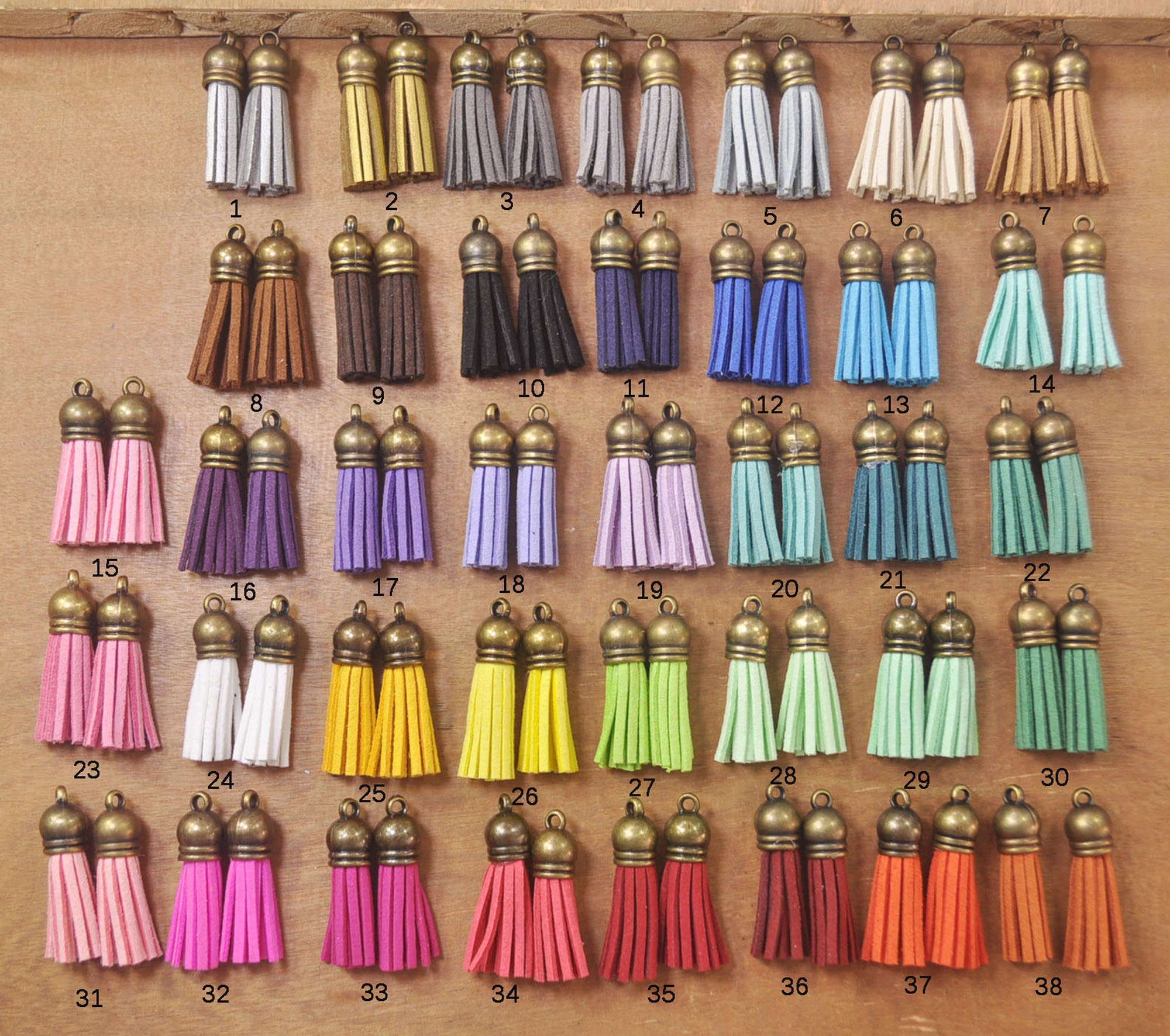 100 Faux Suede Leather Tasselsassorted Color Tassels With - Etsy