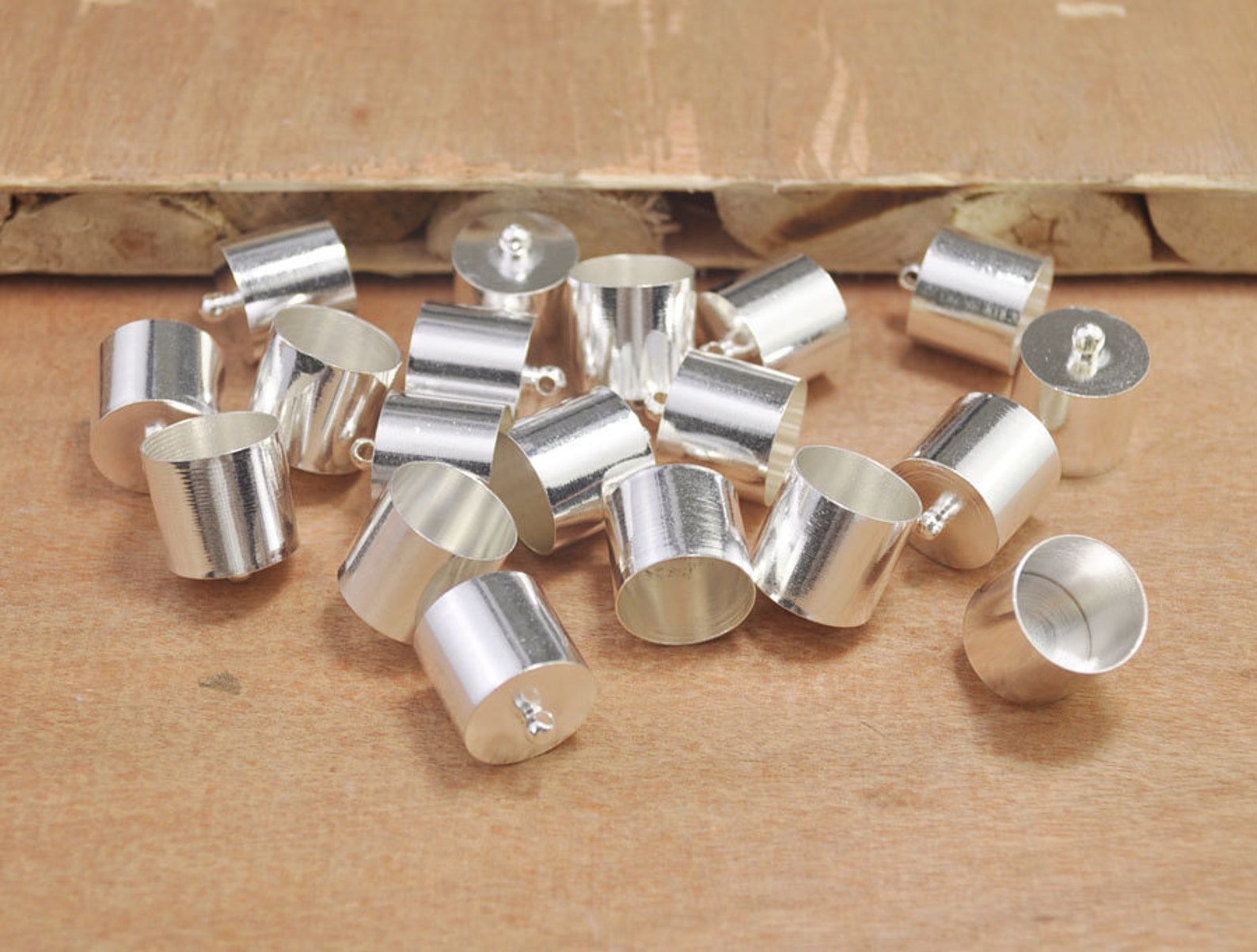 10pc Large Silver End Caps,tassel End Caps.silver End Caps for Cord ...