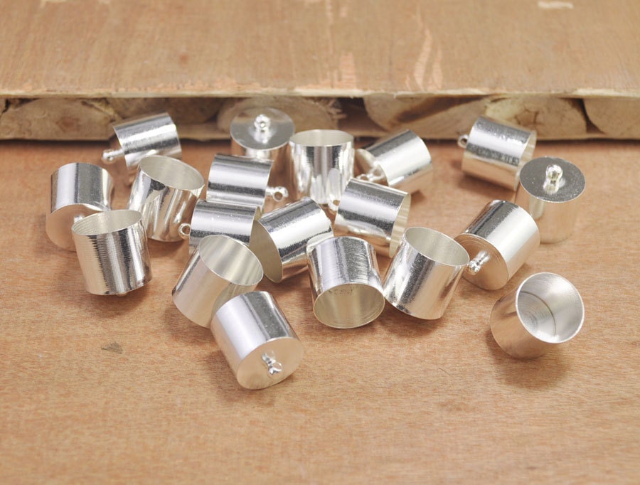 10pc Large Silver End Capstassel End Caps.silver End Caps for | Etsy