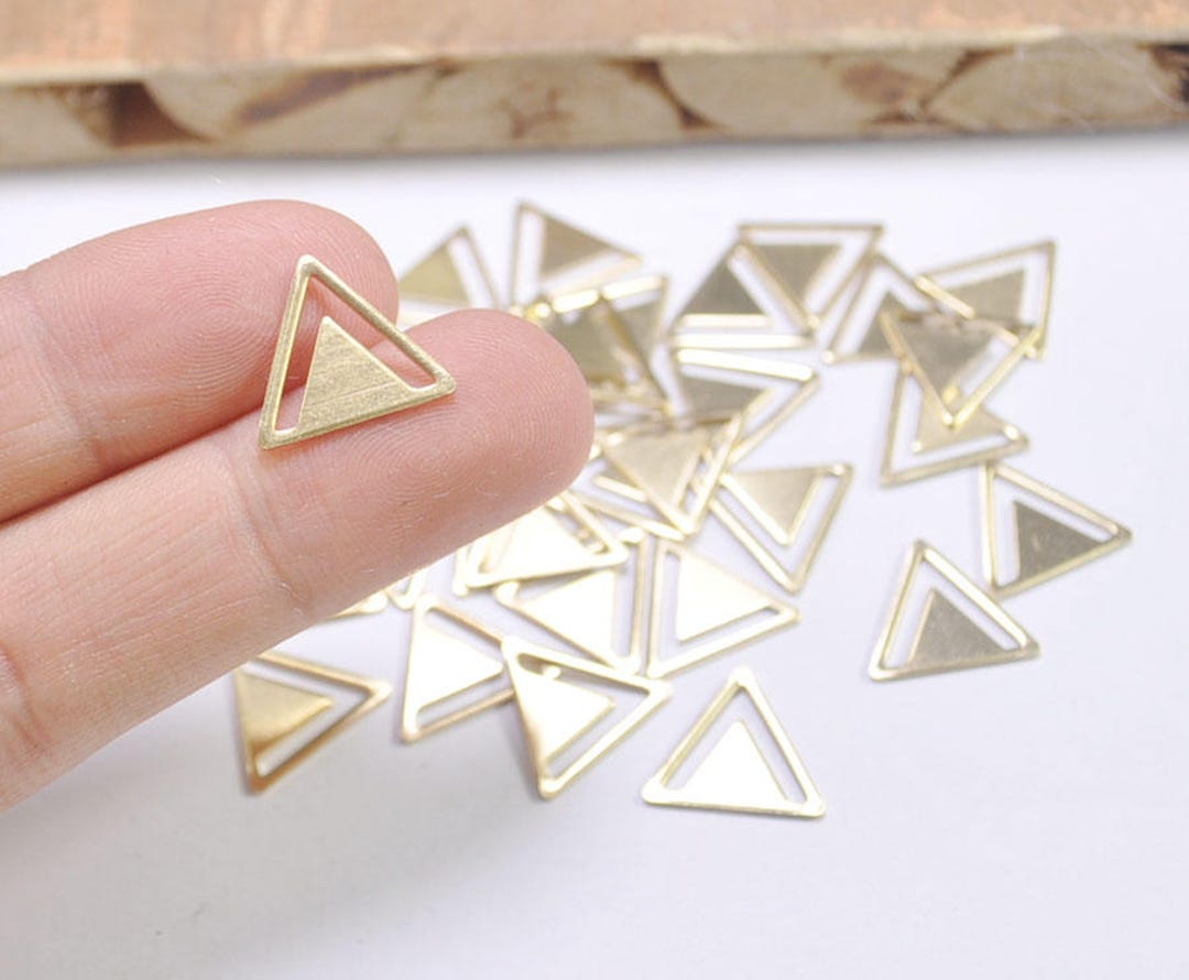50pcs Raw Brass Triangle Pendant,triangle Charm,15mm - Etsy