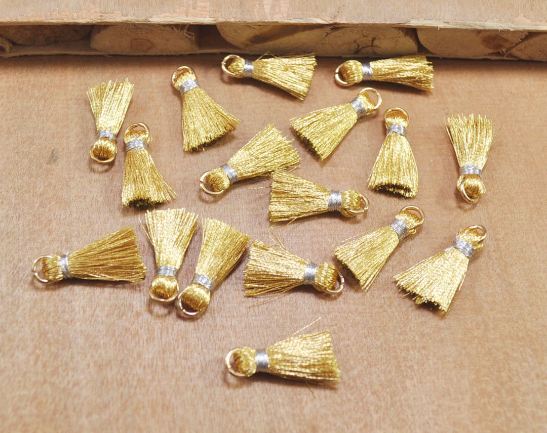 50pcs 0.9" of Mini Tassels DIY Craft Supplies,jewelry Tassels,gold ...