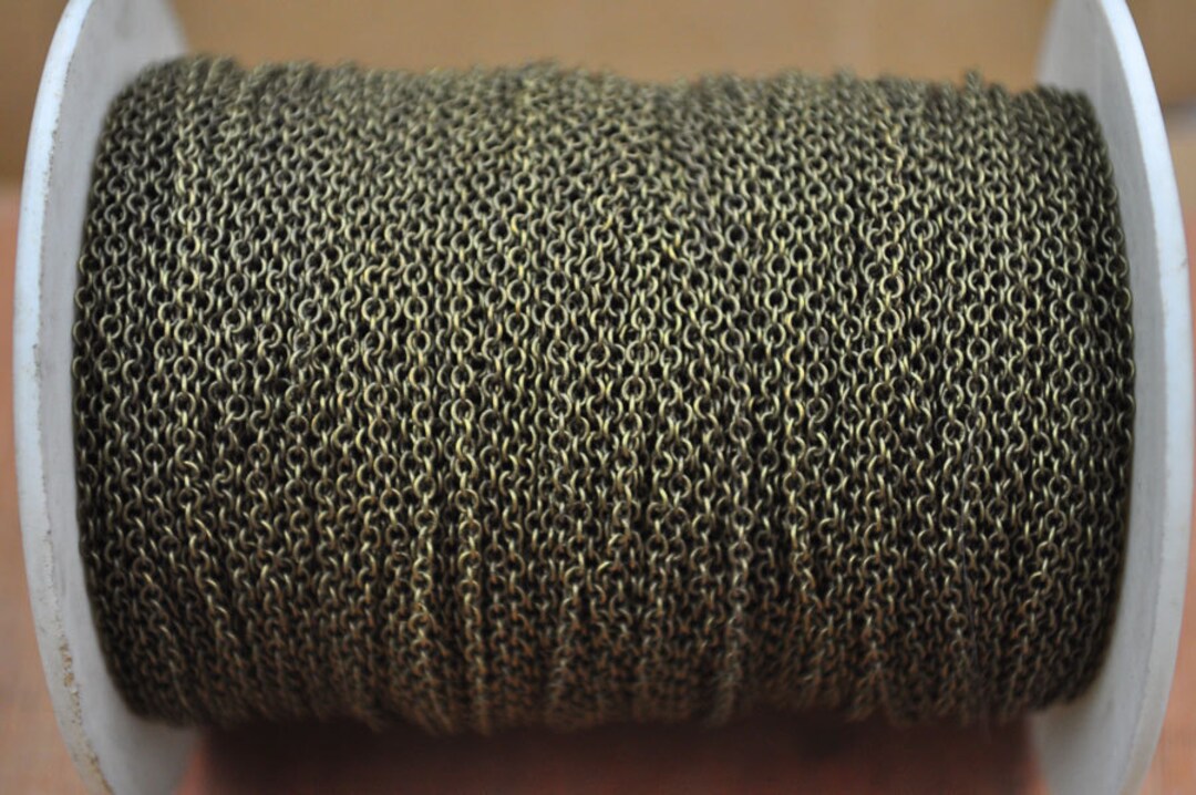 Bronze Chain,32ft(10meters) Bronze Plated Brass Round Cable Chain--2x1 ...