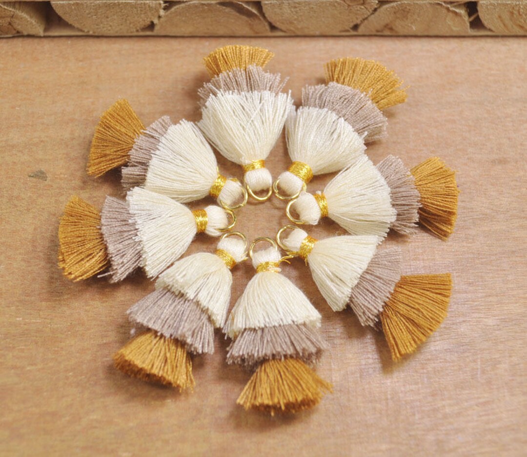 38mm Tiered Tassels, 5pcs Handmade Cotton Tassels,small Three Tier ...