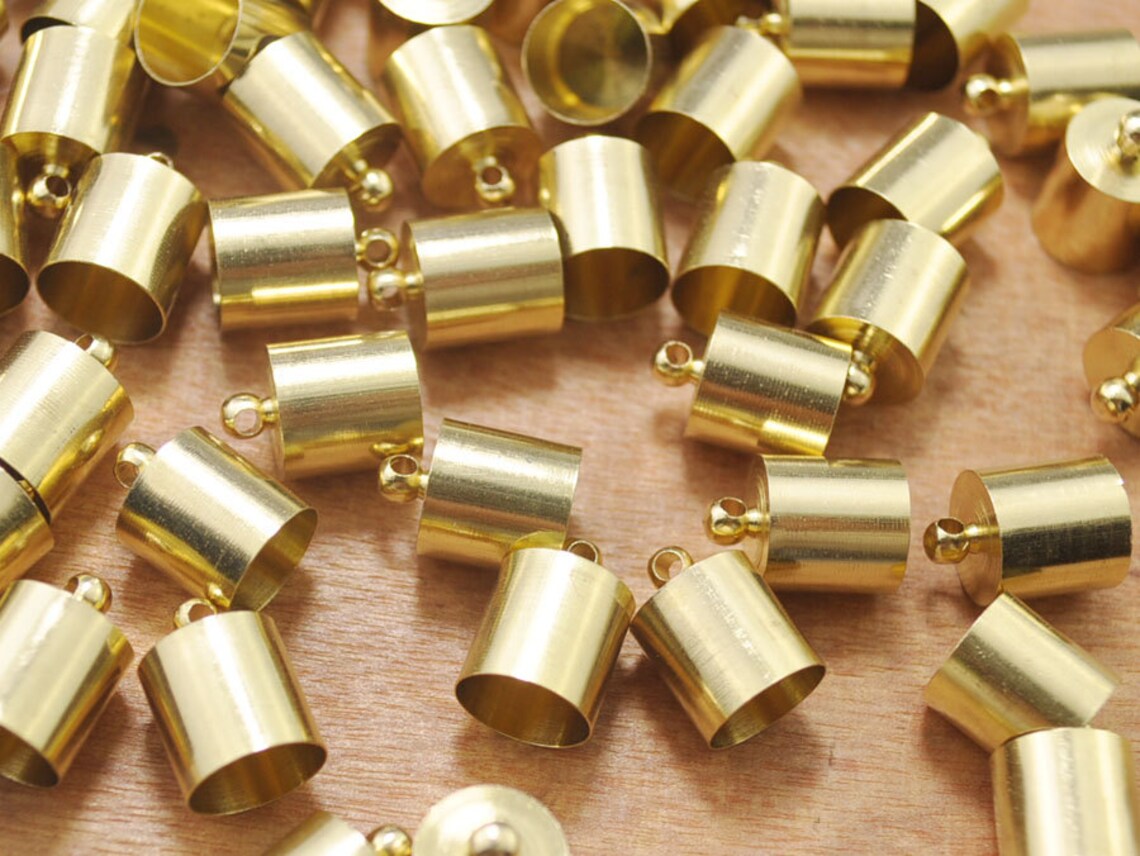 20pcs Raw Brass End Caps metal end Cap connectors Large | Etsy