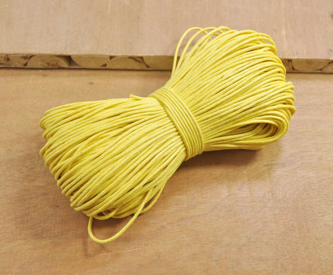 100 Yards Waxed Cotton Cords,1.5mm Yellow Color Cotton Cord,nacklace ...