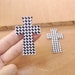 10 Black White Embossed Cross for Earringsgold Basket Weave - Etsy