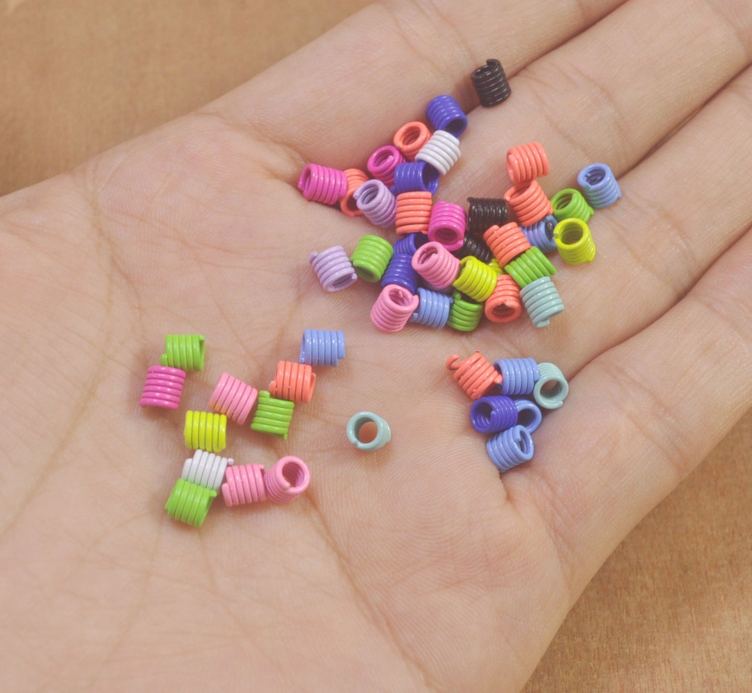 Colourfull Spring Coil Crimp Ends, Spring Coil Crimp, 50pcs Spring Coil ...