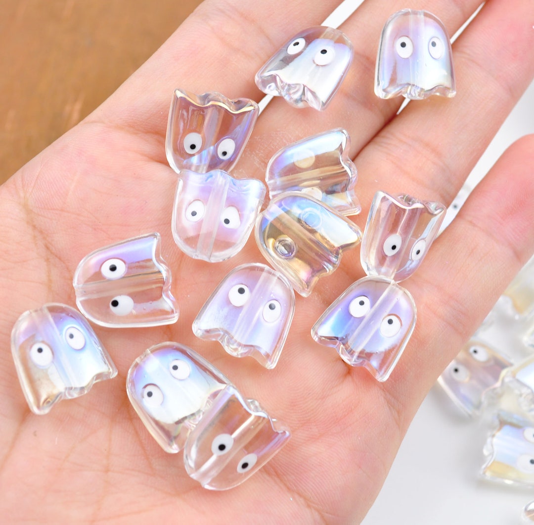 10-100pcs AB Transparent Color Ghost Shaped Beads,transparent Halloween ...