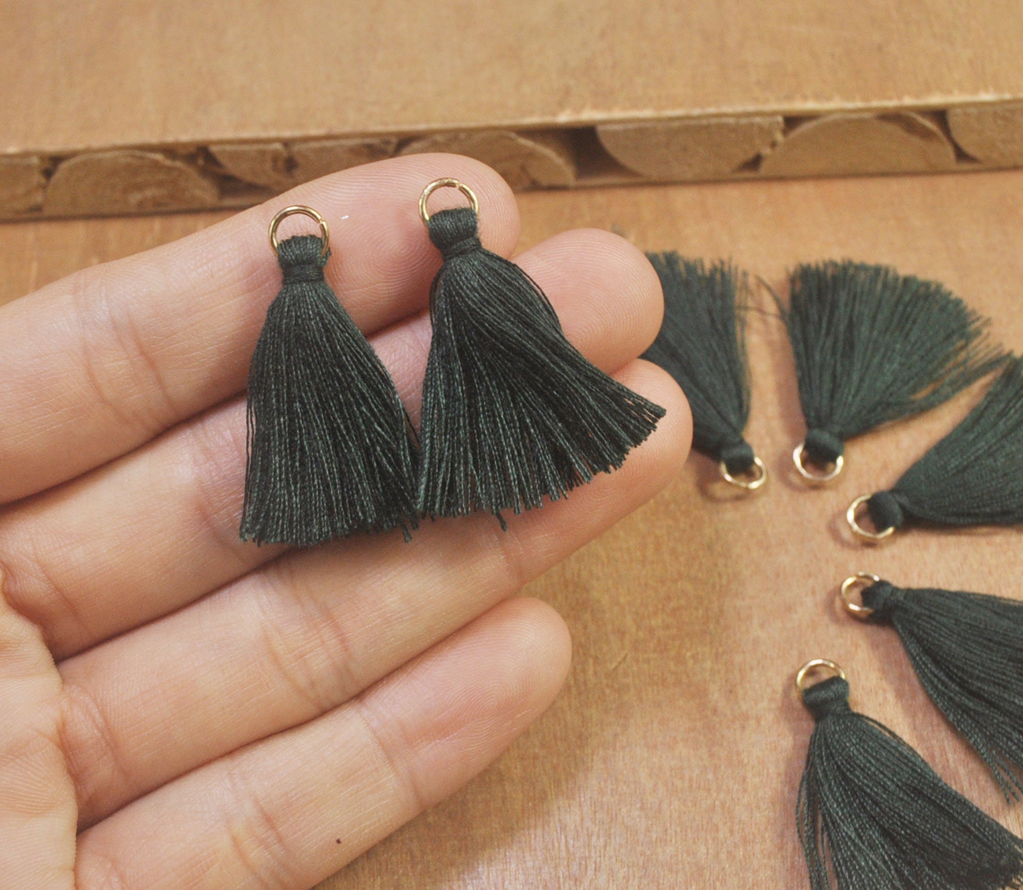 Army Green Tassel,20pcs Mini Cotton Tassels,3cm Cotton Tassels With ...