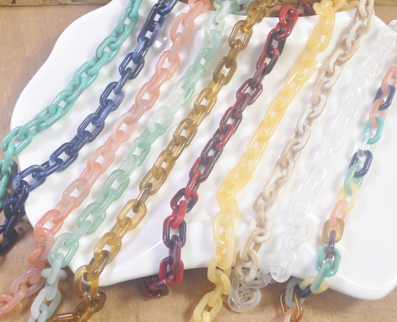 50pcs Oval Chunky Chain Links,plastic Open Chain Links,curb Chain Links ...