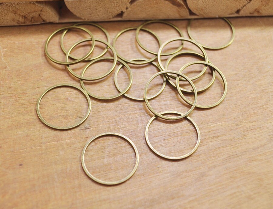 100pcs 20mm Antique Bronze Circle Ringsround Brass Cut Tube - Etsy