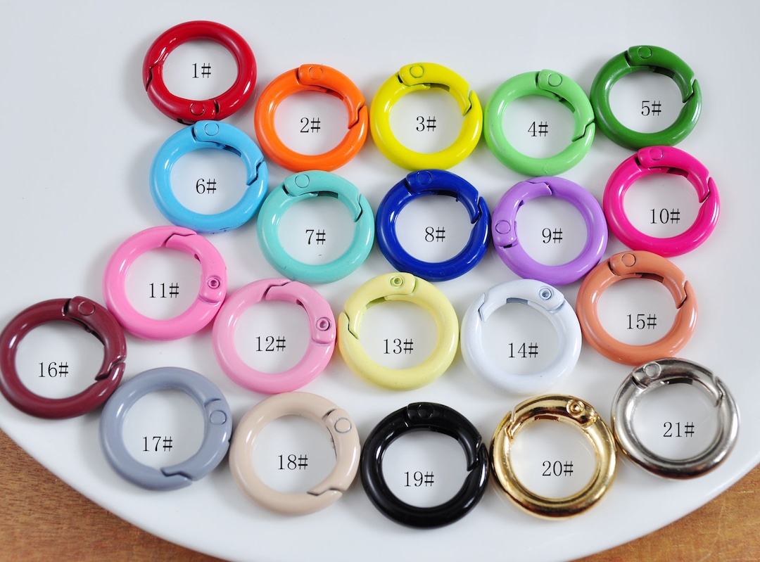 10pcs 20mm Small Spring Gate, Mixed Color Round Clasp,round Circle Ring ...